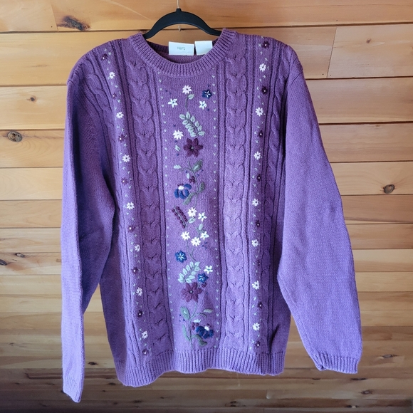 Northern Reflections | Sweaters | Vintage Embroidered Cable Knit ...